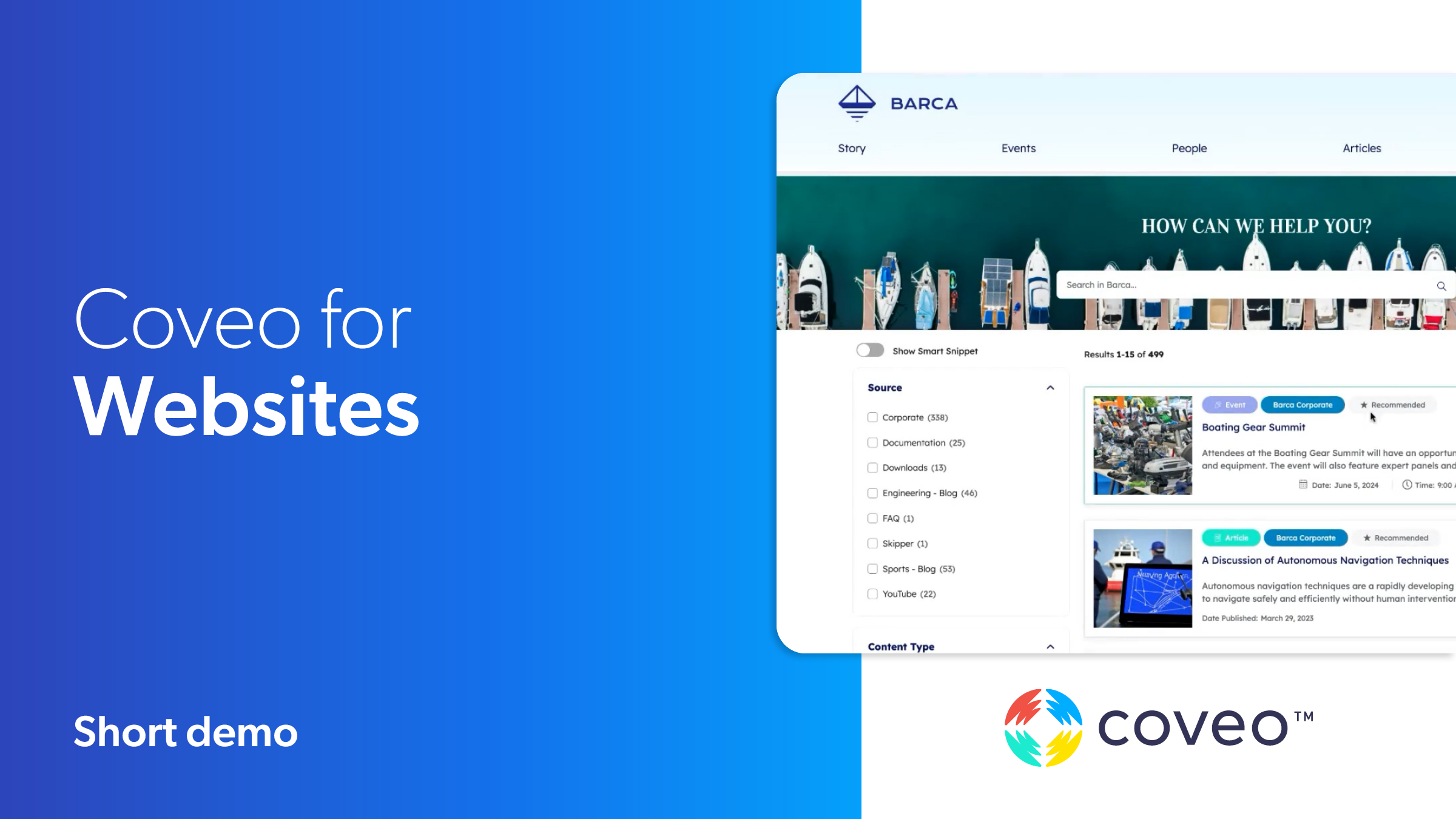 Harness AI-powered search success with Coveo for Websites | Coveo Demo