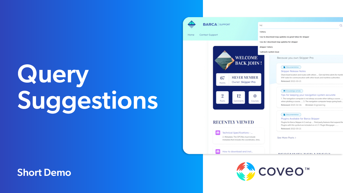 Coveo’s AI-Powered Query Suggestions | Coveo Demo | Demo Hub | Coveo